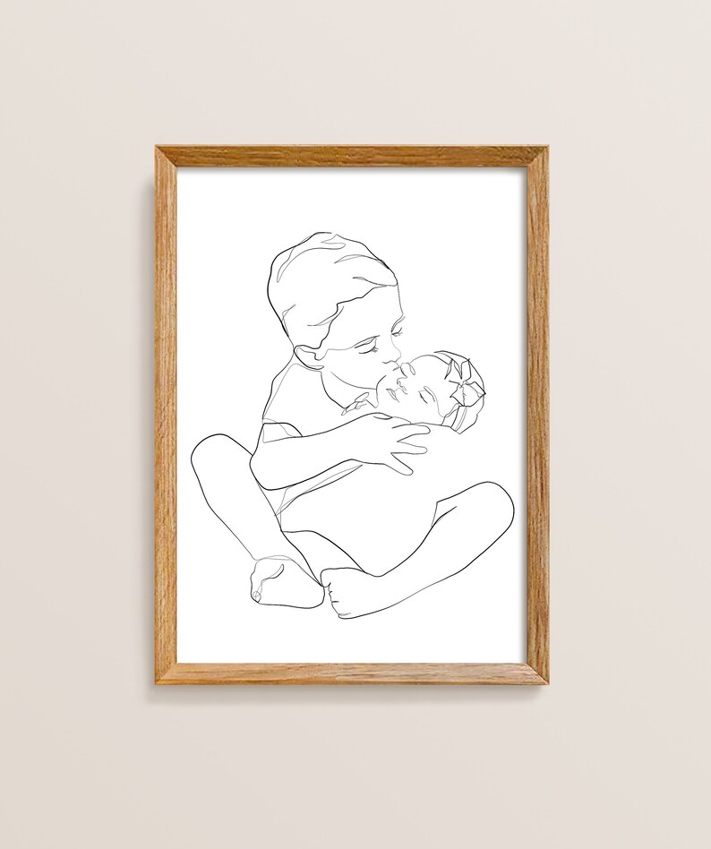 Custom One Line Drawing One Line Portrait Personalized | Etsy