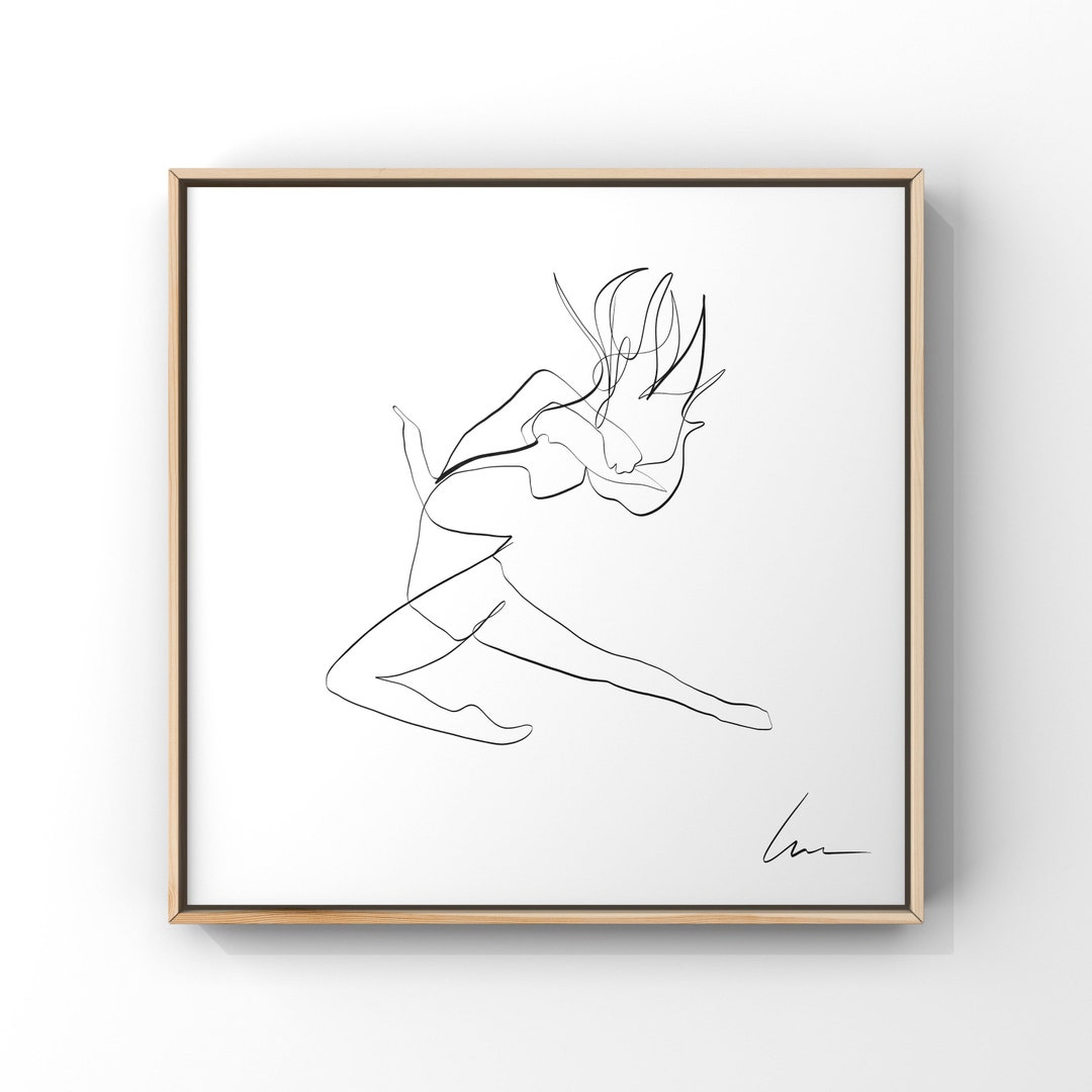 One Line Drawing One Line Dancing Girl One Line Print - Etsy