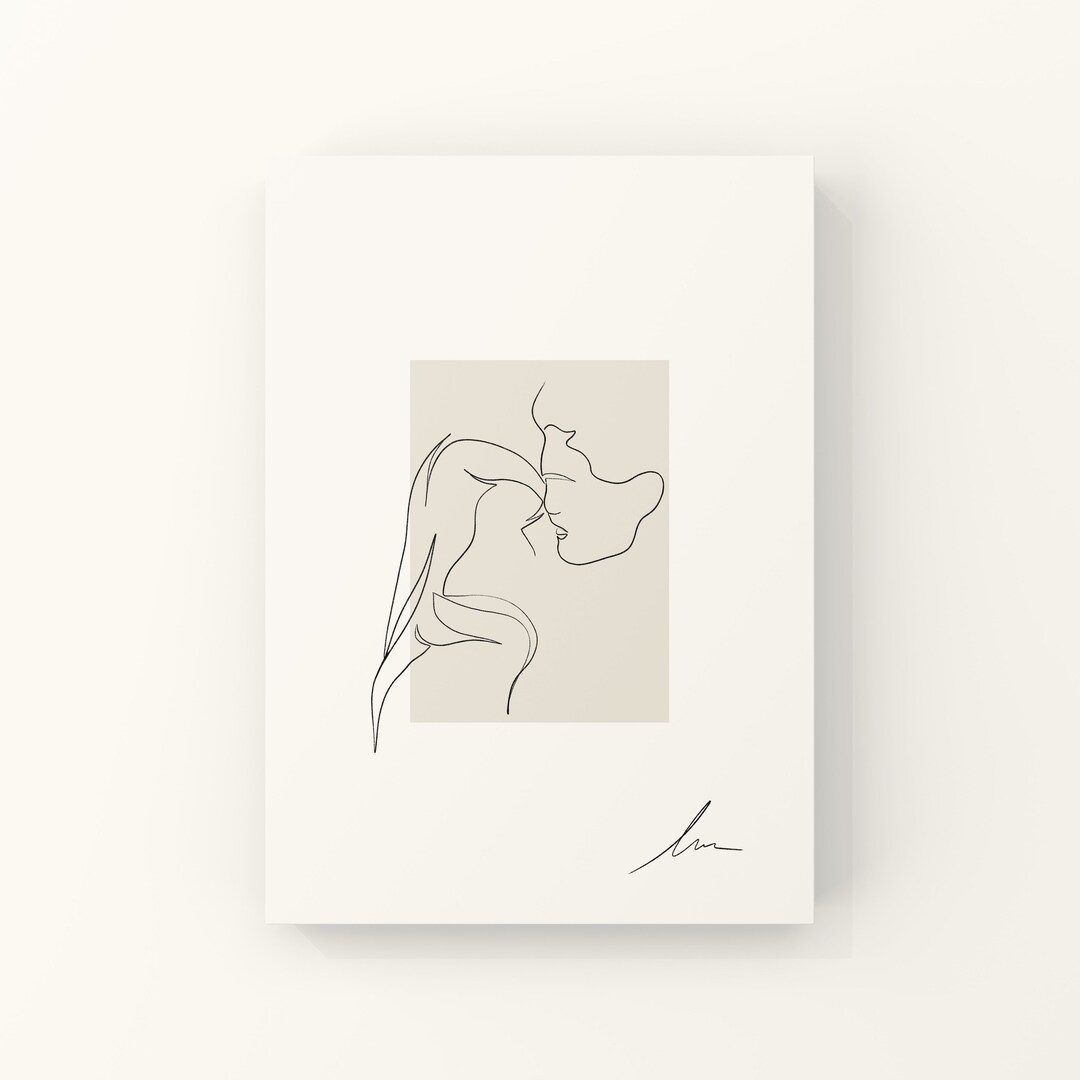 Single Line Print Love Poster Heart Art Romantic Gifts Love Art ...