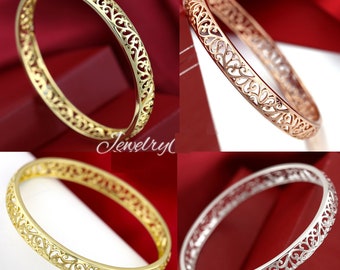 Gold Filigree Bangle | Etsy