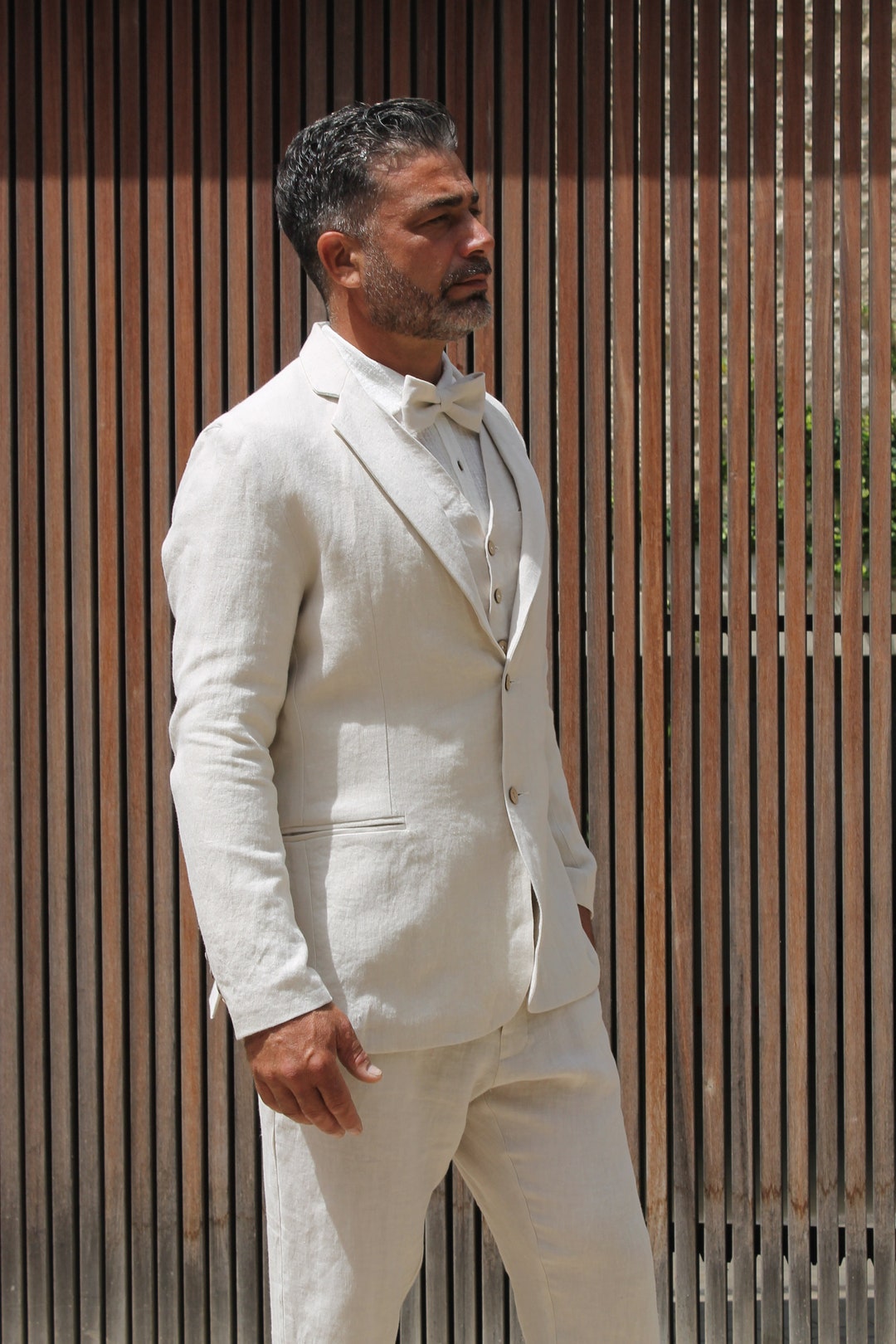 Mens Linen Wedding Suit,3-piece Groom Suit,men's Linen Suit ...