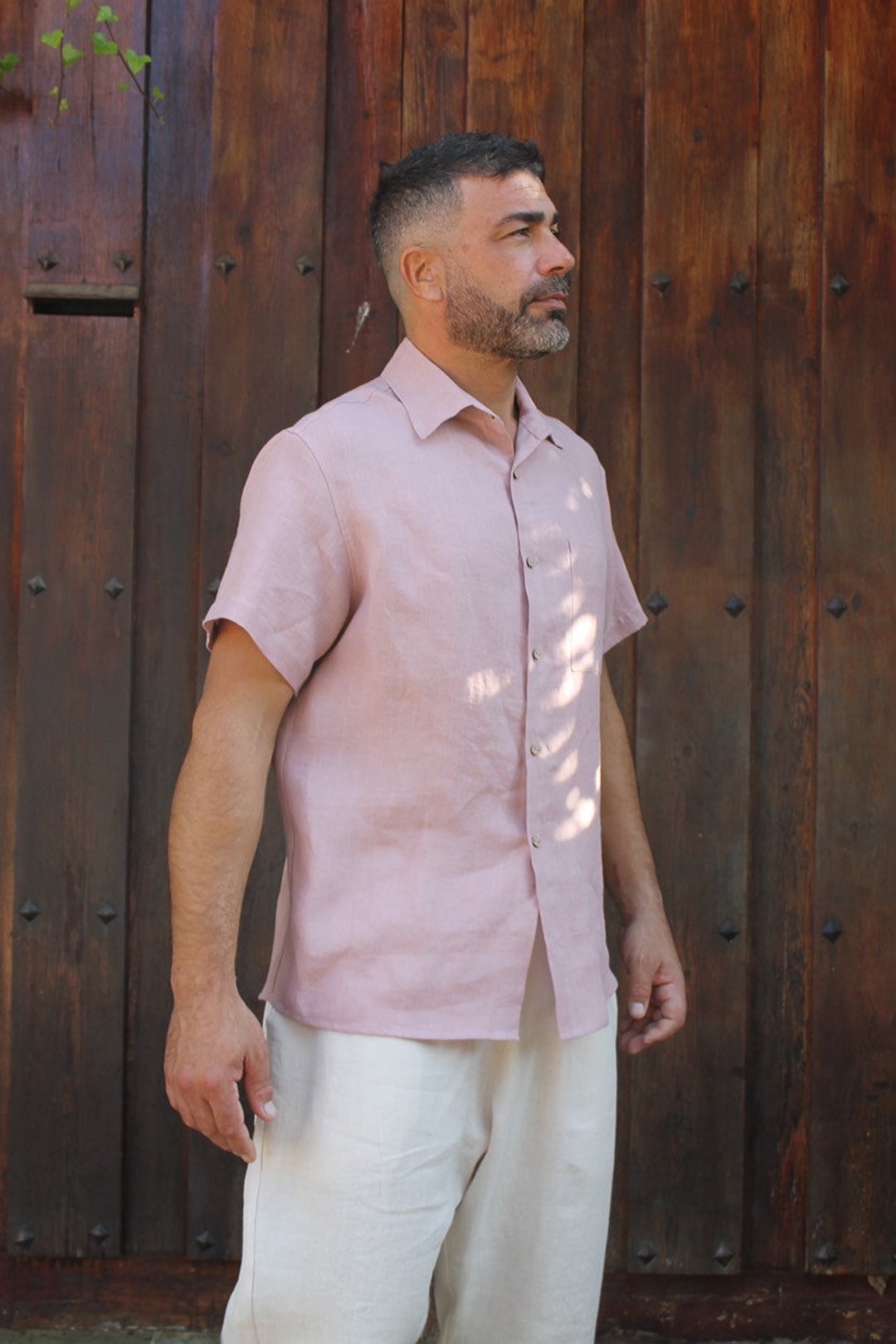 Oxford Men’s Linen Shirt / Basic Men’s Linen Shirt / Galdana Men’s ...