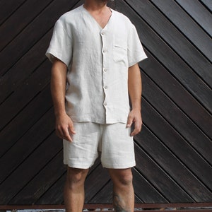 Mens Linen Pajamas Set/mens Pyjama Linen Pants/dover Linen Men Pajama ...