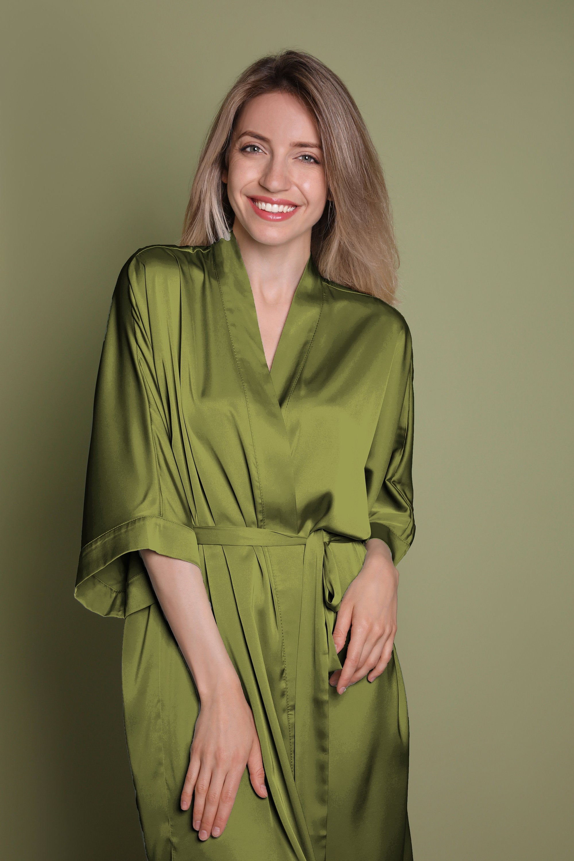 Forest Green Robe Bridal Party Robes Satin Robes Bridal | Etsy