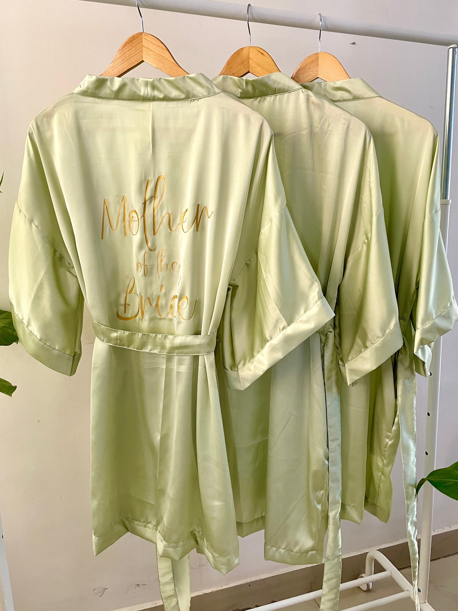 Emerald Silk Robe Sage Green Robe Be My Bridesmaid Satin - Etsy