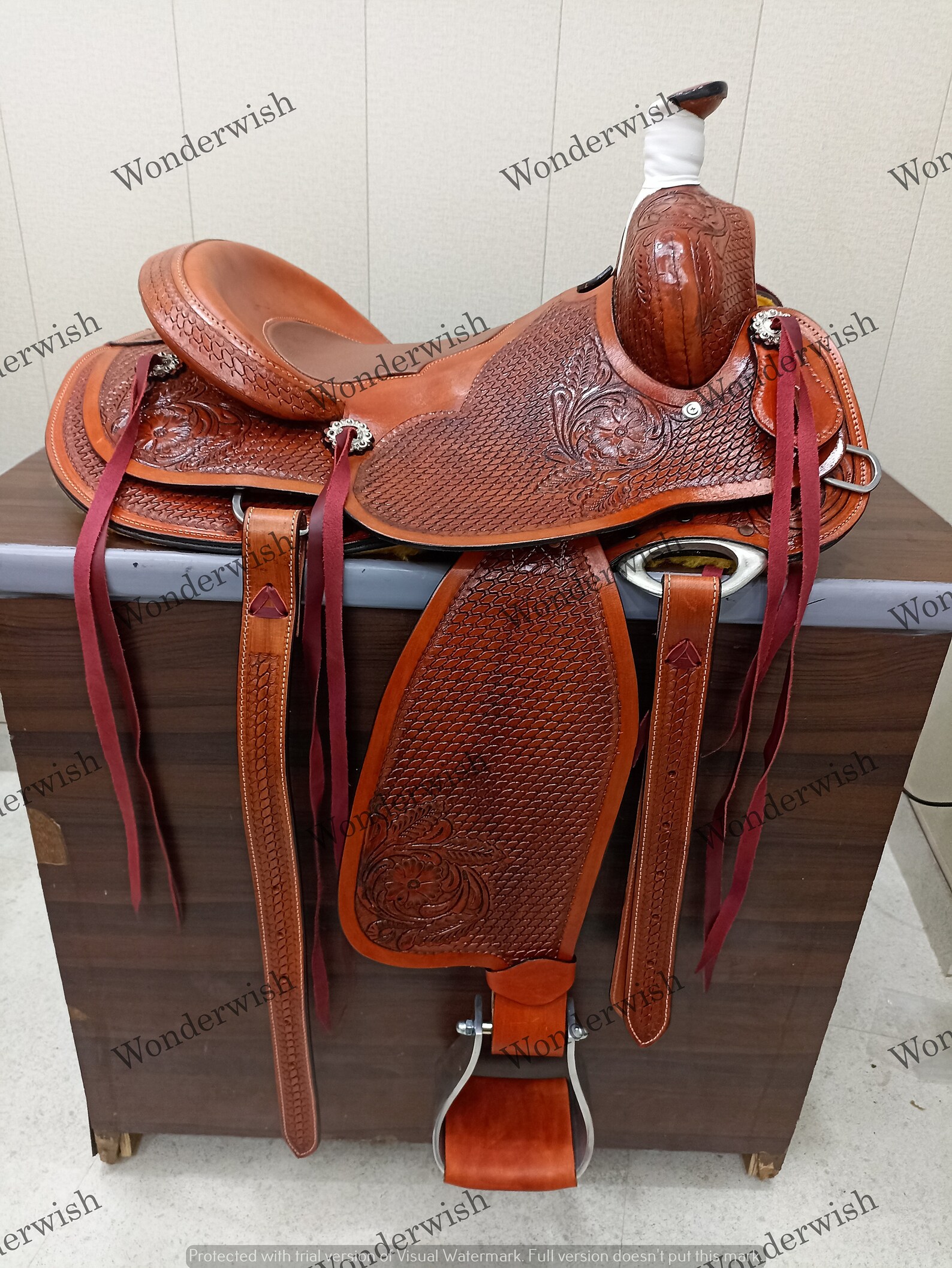 Wonderwish Premium Western Leather Barrel Racing Roping Ranch Work ...