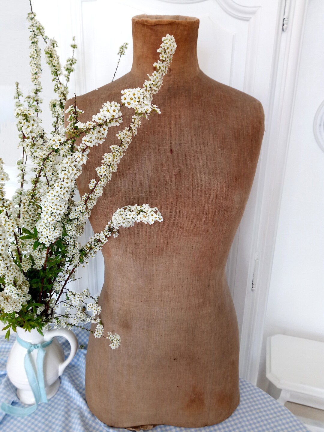 Antique French Sewing Mannequin Vintage French Bust With Wooden Bottom ...