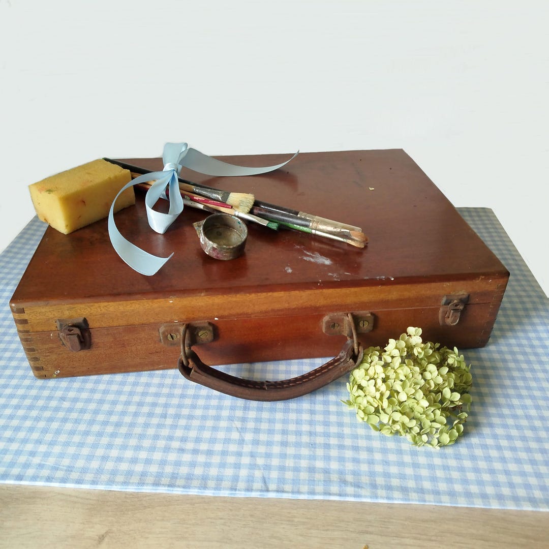 Artist Paint Box and Accessories , Wooden Paint Box,vintage Painter's ...