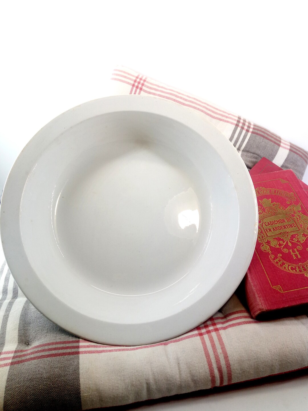Antique White Round Ironstone Dish , Large Dish, Choisy Le Roy ,ideal ...
