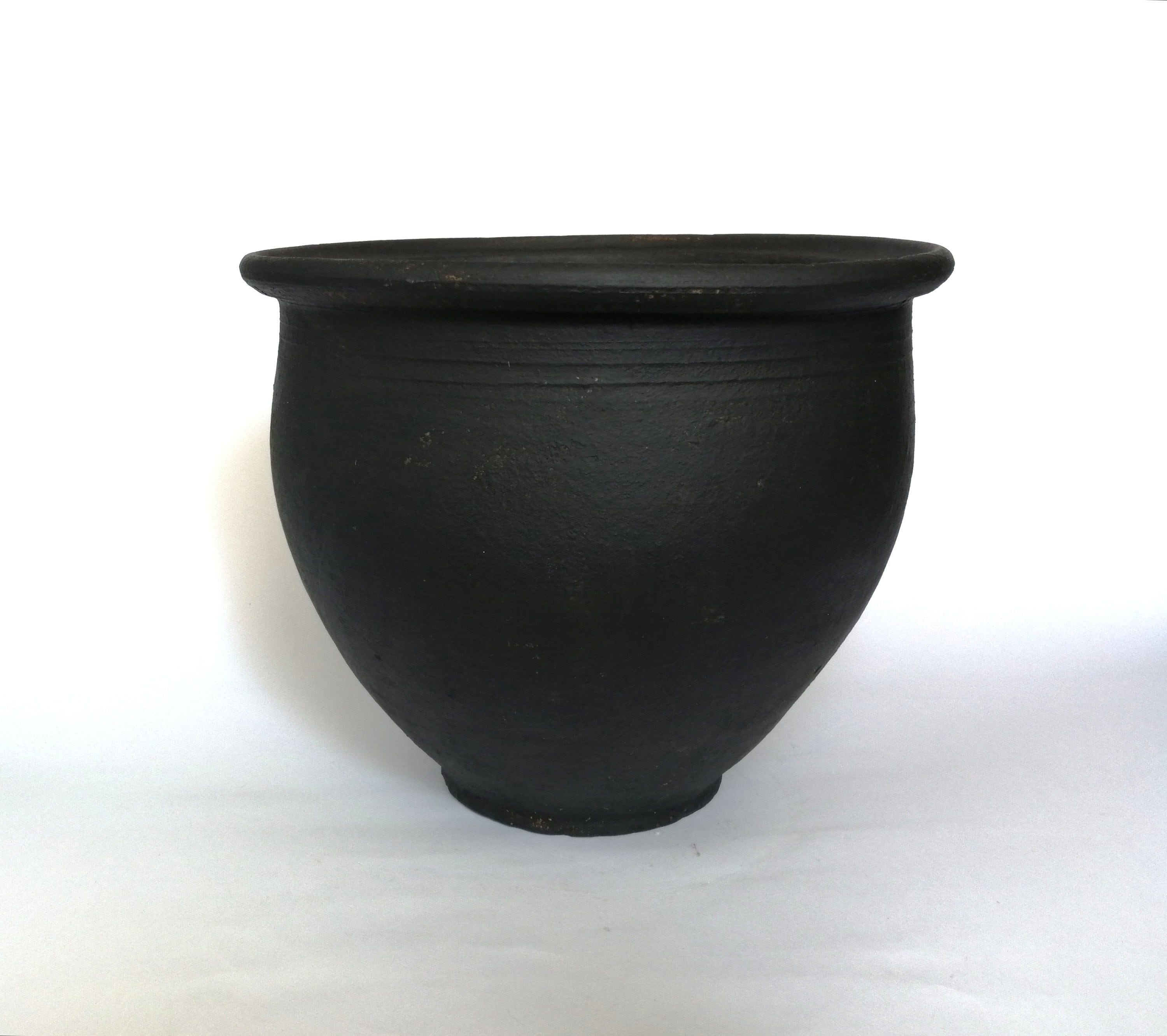 Home & Living Wabi sabi pottery black clay vessel. Rustic ceramic pot ...