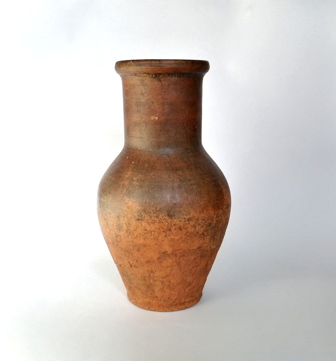 Old Tall Terracotta Clay Vessel. Shabby Chic Rustic Decor. Wabi Sabi ...