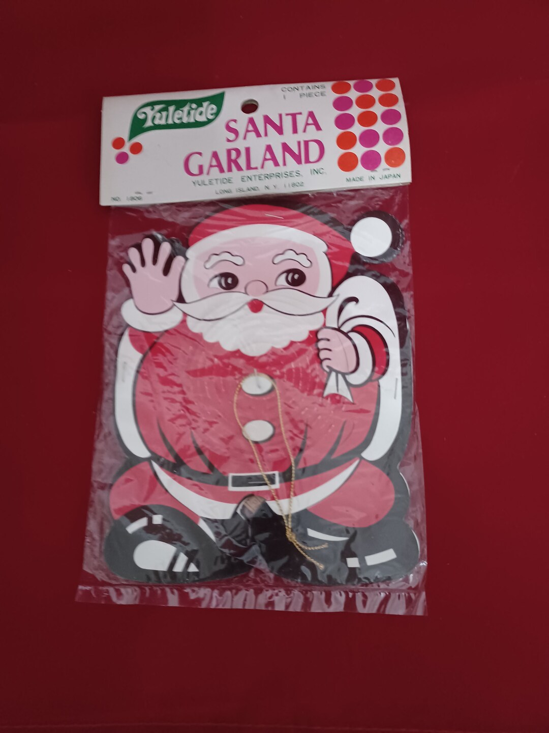 Christmas Paper Santa Garland Decoration New Old Stock Yuletide Vintage ...