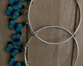 Butterfly Bracelet Stack, Butterfly Jewelry, Stacking Bangle Bracelet ...