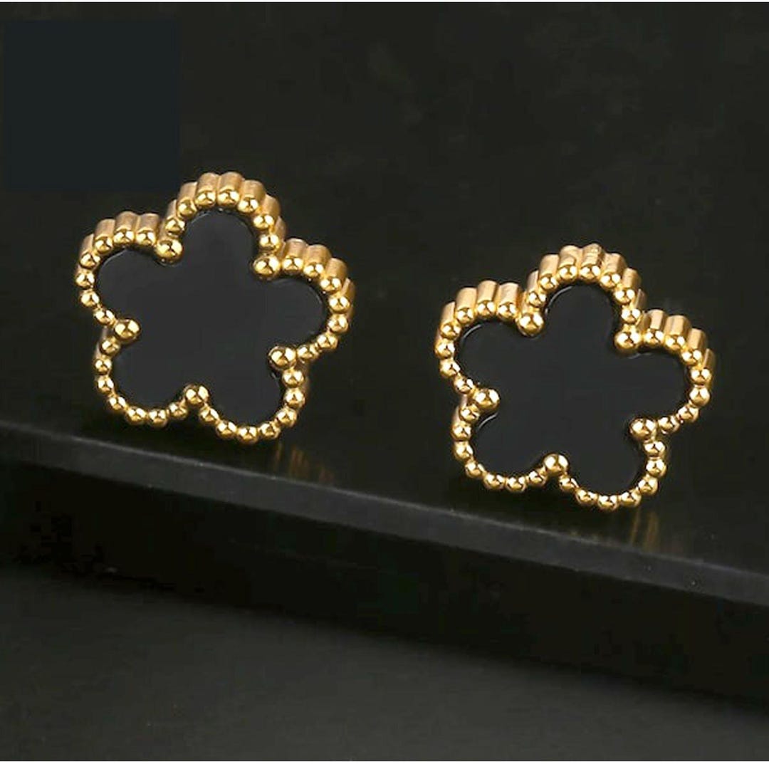 Minimalist Leaf Clover Studs, Four Leaf Clover Earrings, Lucky Clover ...