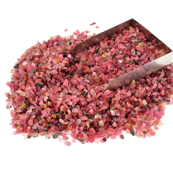 Pink tourmaline chips store