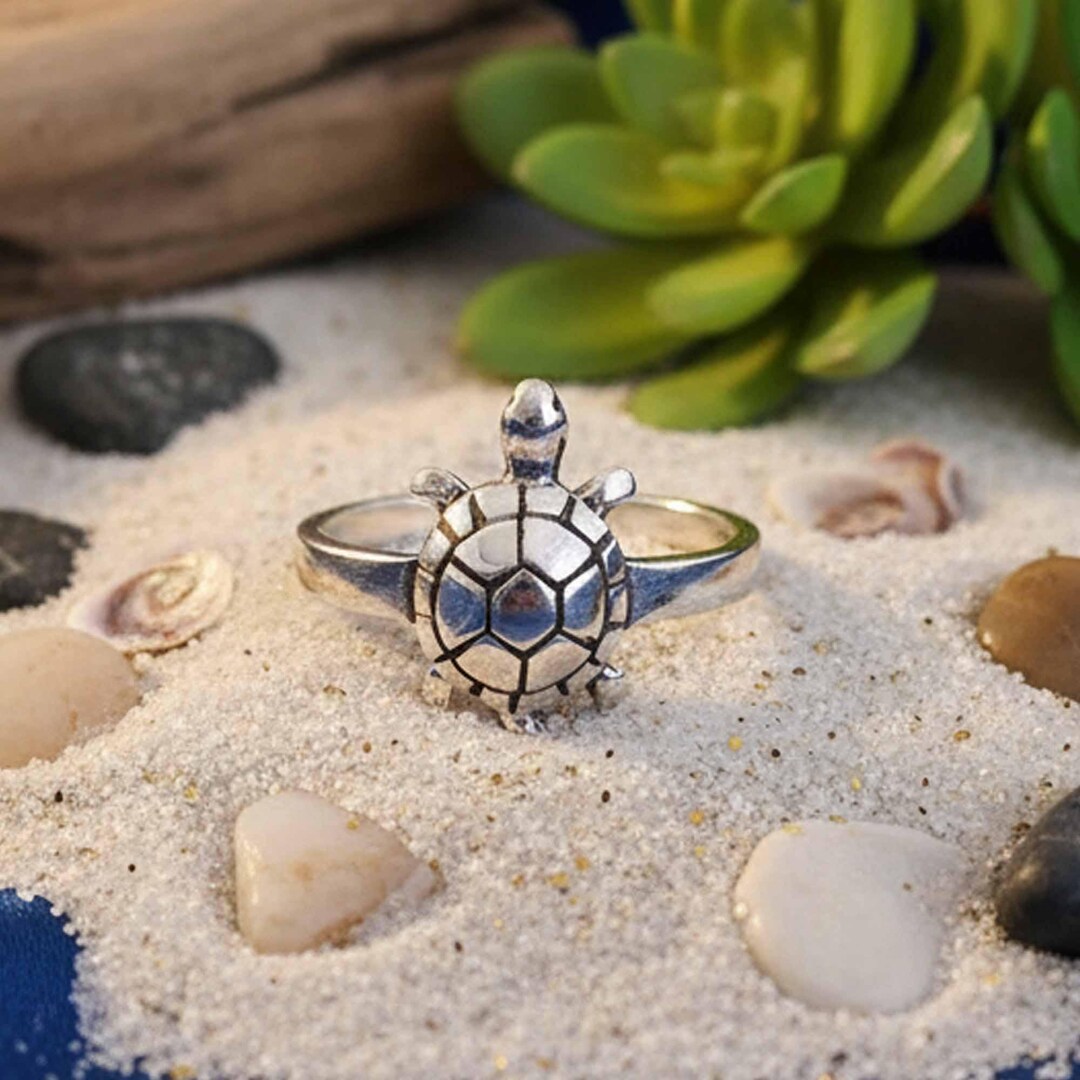 Sterling Silver Tortoise Ring: Artisan Boho Stacking Ring - Etsy