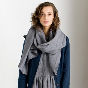 Lithuanian Linen Scarf, Pashmina Scarf, Red Neck Wrap, Linen ...