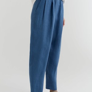 Blue Linen Pants, Summer Style, Womens Clothing, Summer Office Pants ...