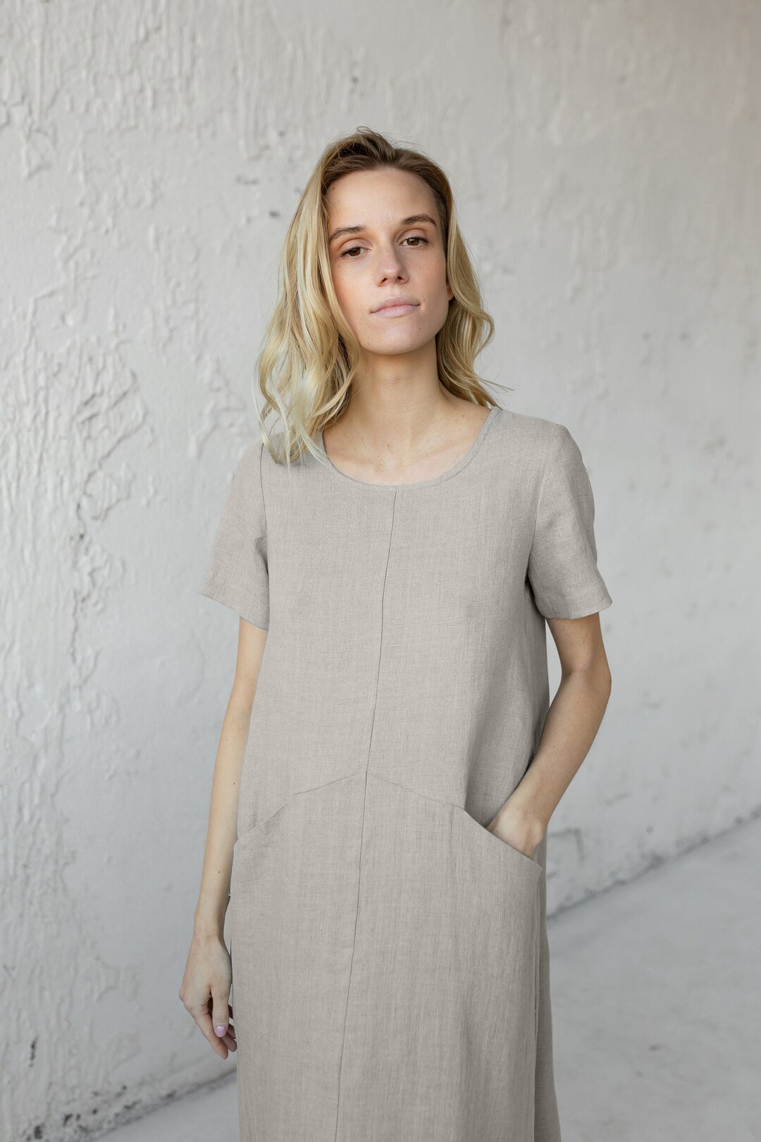 Simple Linen Dress, Loose Linen Dress, Summer Linen Dress, Casual Dress ...