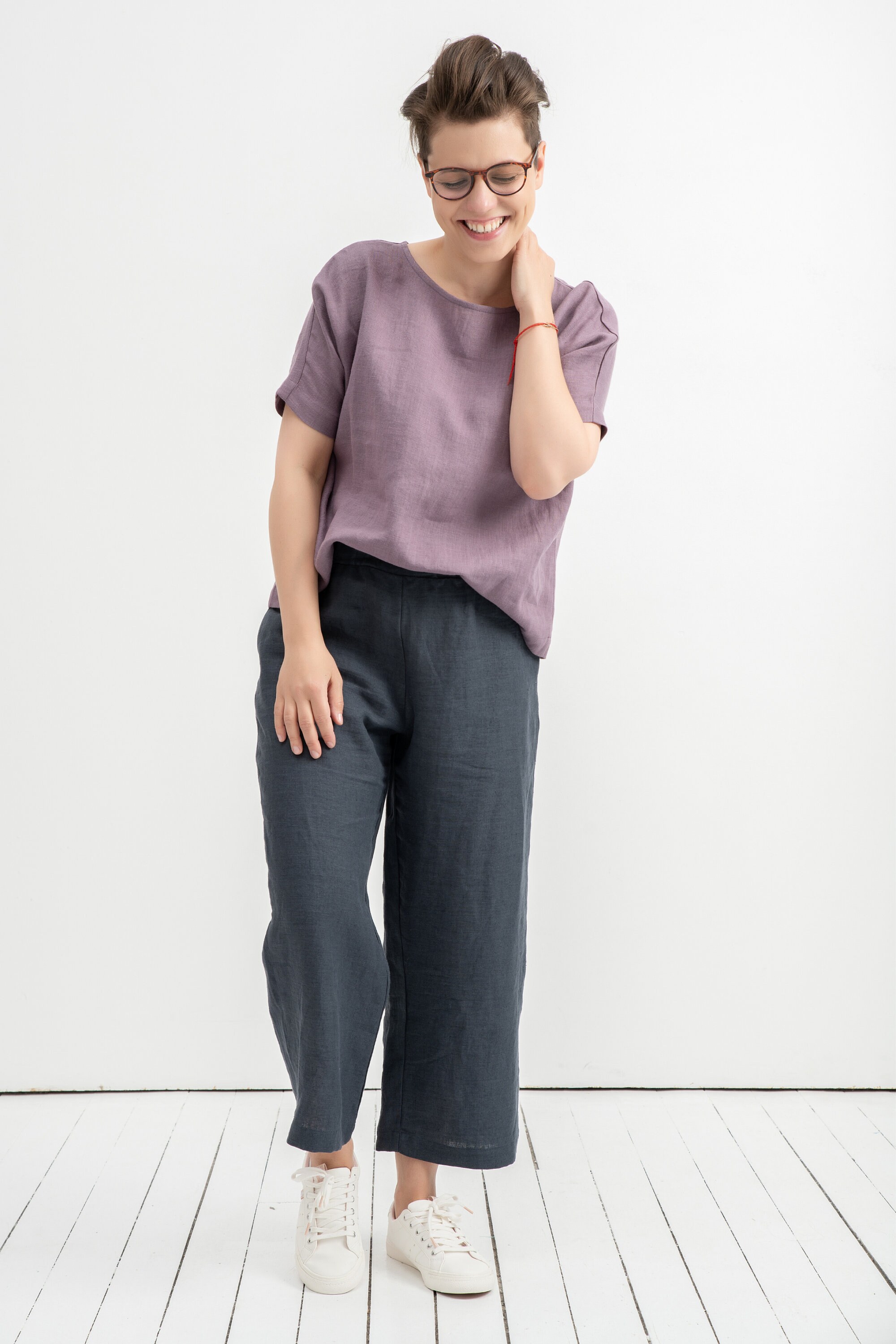 Linen Capri Pants, Plus Size Pants, Linen Palazzo Pants, Wide Leg Pants ...