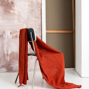 Lithuanian Linen Scarf, Pashmina Scarf, Red Neck Wrap, Linen ...