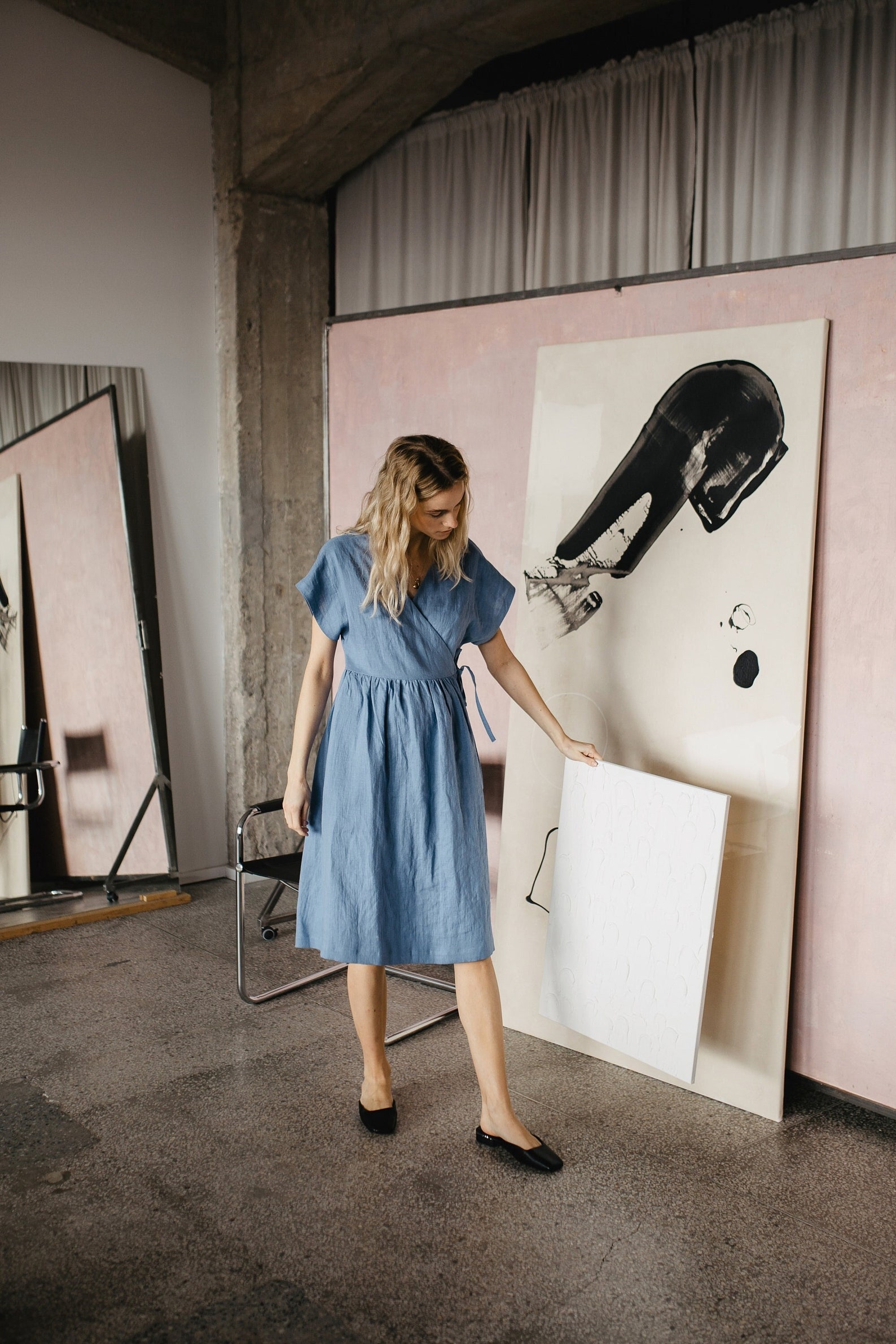 Linen Wrap Dress Linen Summer Dress Bridesmaid Dress - Etsy