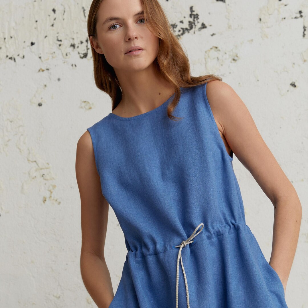 Open Back Dress, Summer Style, Beach Wedding Guest Dress, Linen ...