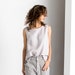 Light Grey Top, Linen Top, Summer Top, Sleeveless Blouse, Linen ...