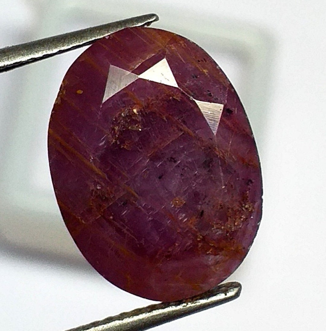100% Natural Silver Star Red Ruby Oval Cut Loose Gemstone, Genuine Red ...