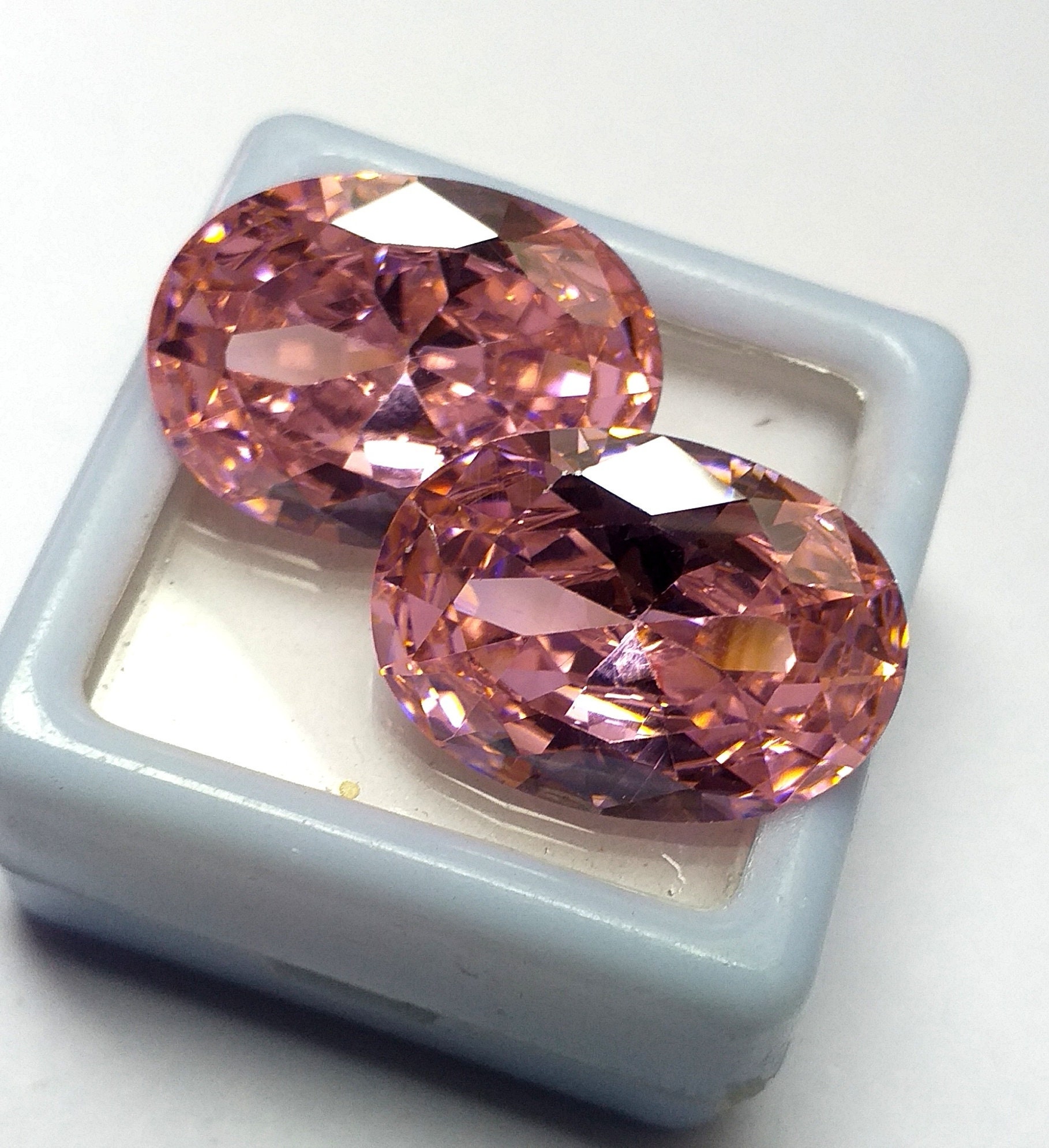 38 Cts 2 Pcs Natural Pink Color Zircon Oval Shape Loose Gemstone Lot - Etsy
