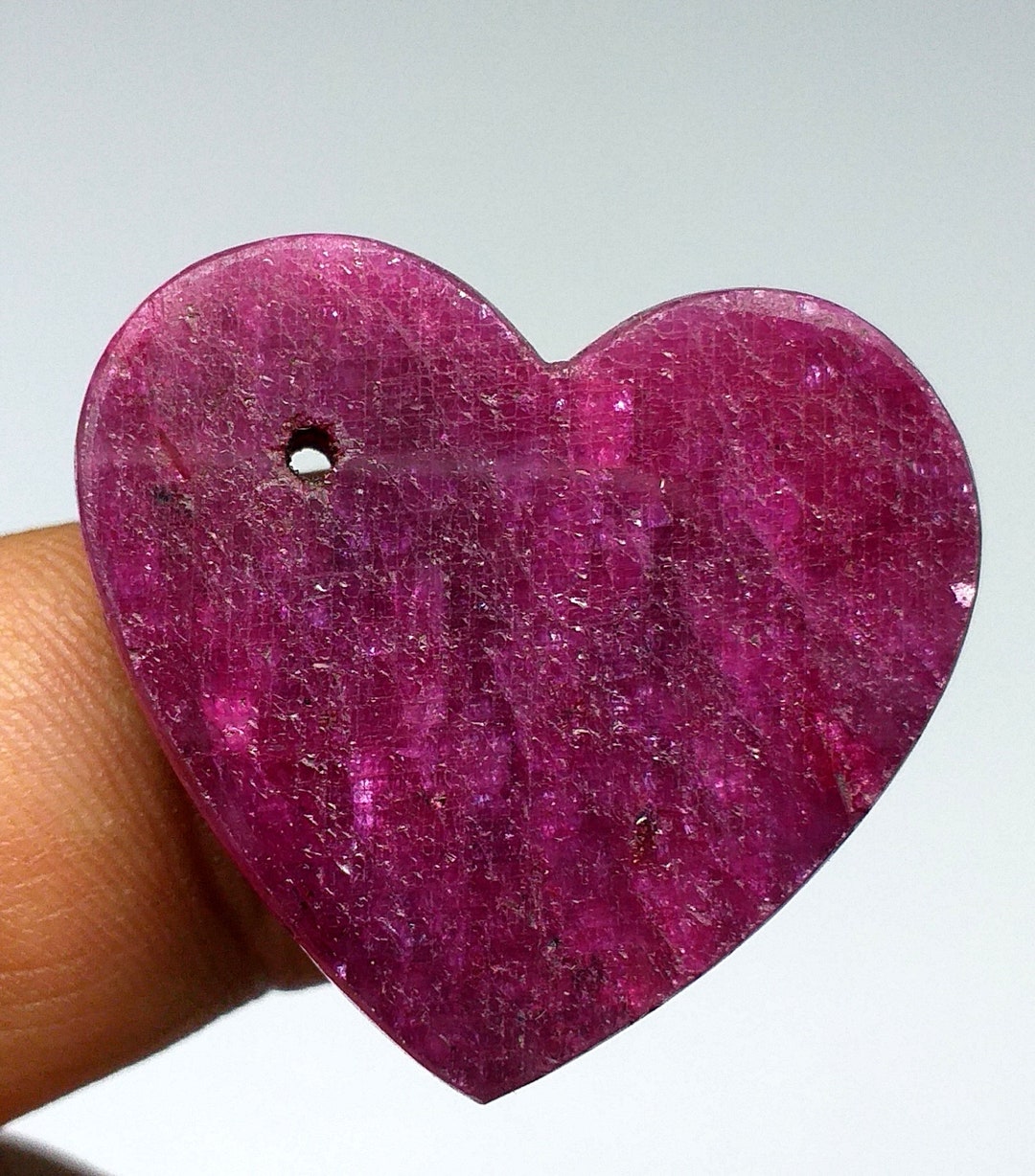 Natural Red Ruby Driled Heart Shape Loose Gemstone - Etsy