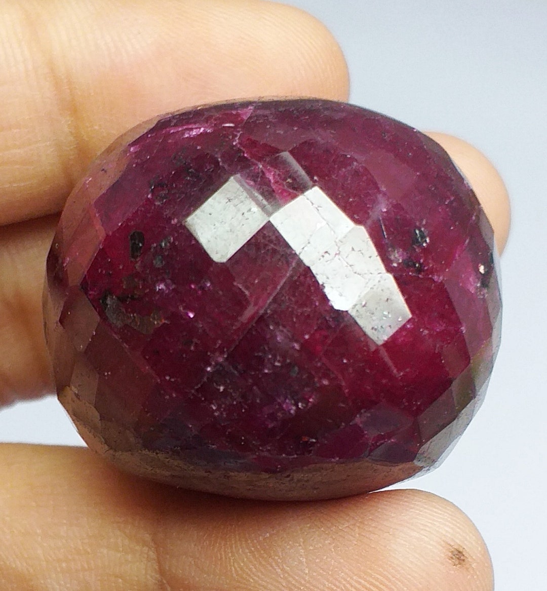 Natural Red Ruby Beads Driled Round Shape Loose Gemstone - Etsy