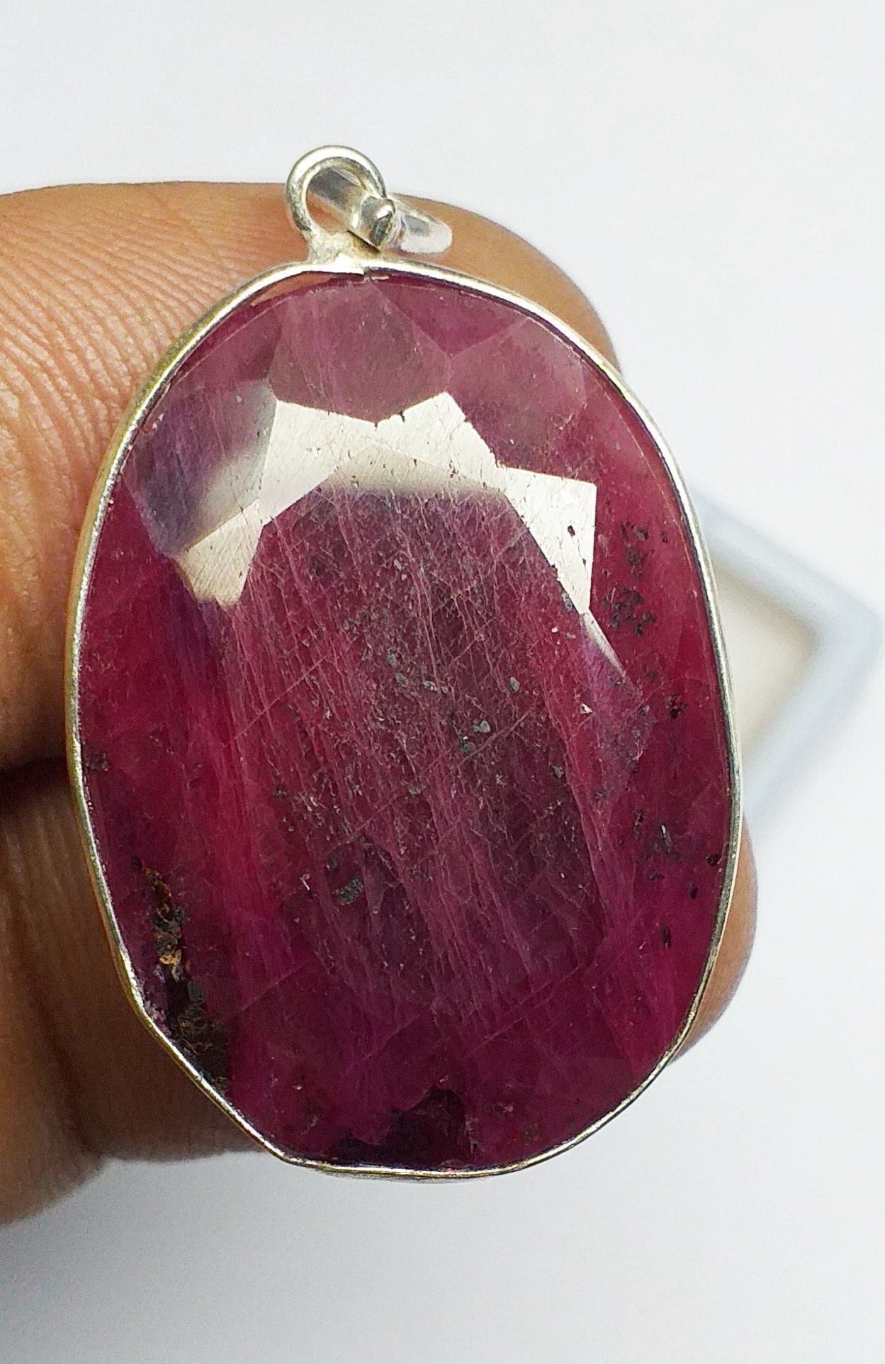 Natural Red Ruby Pendant Gemstone Fashion Velantine's Day Gift - Etsy UK