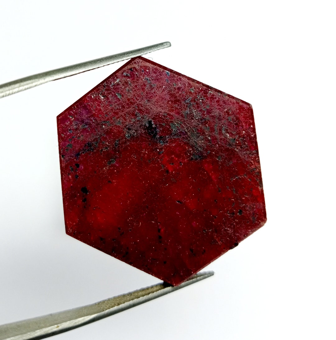 Natural Red Ruby Polish Slices Rough Loose Gemstone Genuine Polish ...
