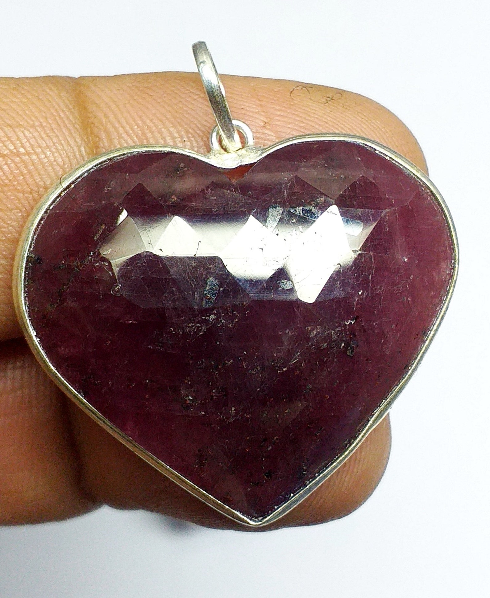 Natural Red Ruby Heart Pendant Gemstone Fashion | Etsy