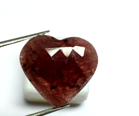 Natural Red Ruby Heart Cut Shape Gemstone Fashion Genuine Red - Etsy