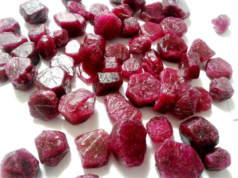 Natural Red Ruby Burma Rough Loose Gemstone Lot | Etsy