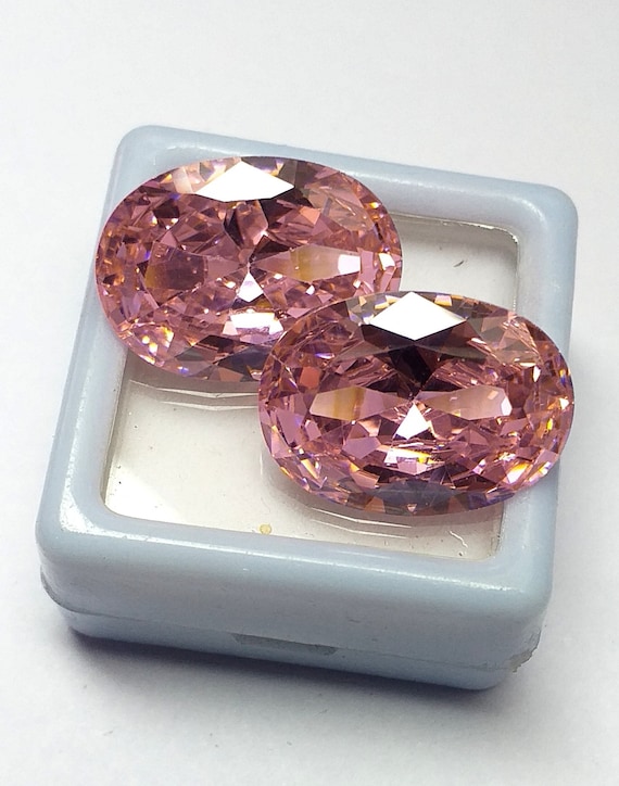 38 Cts 2 Pcs Natural Pink Color Zircon Oval Shape Loose | Etsy