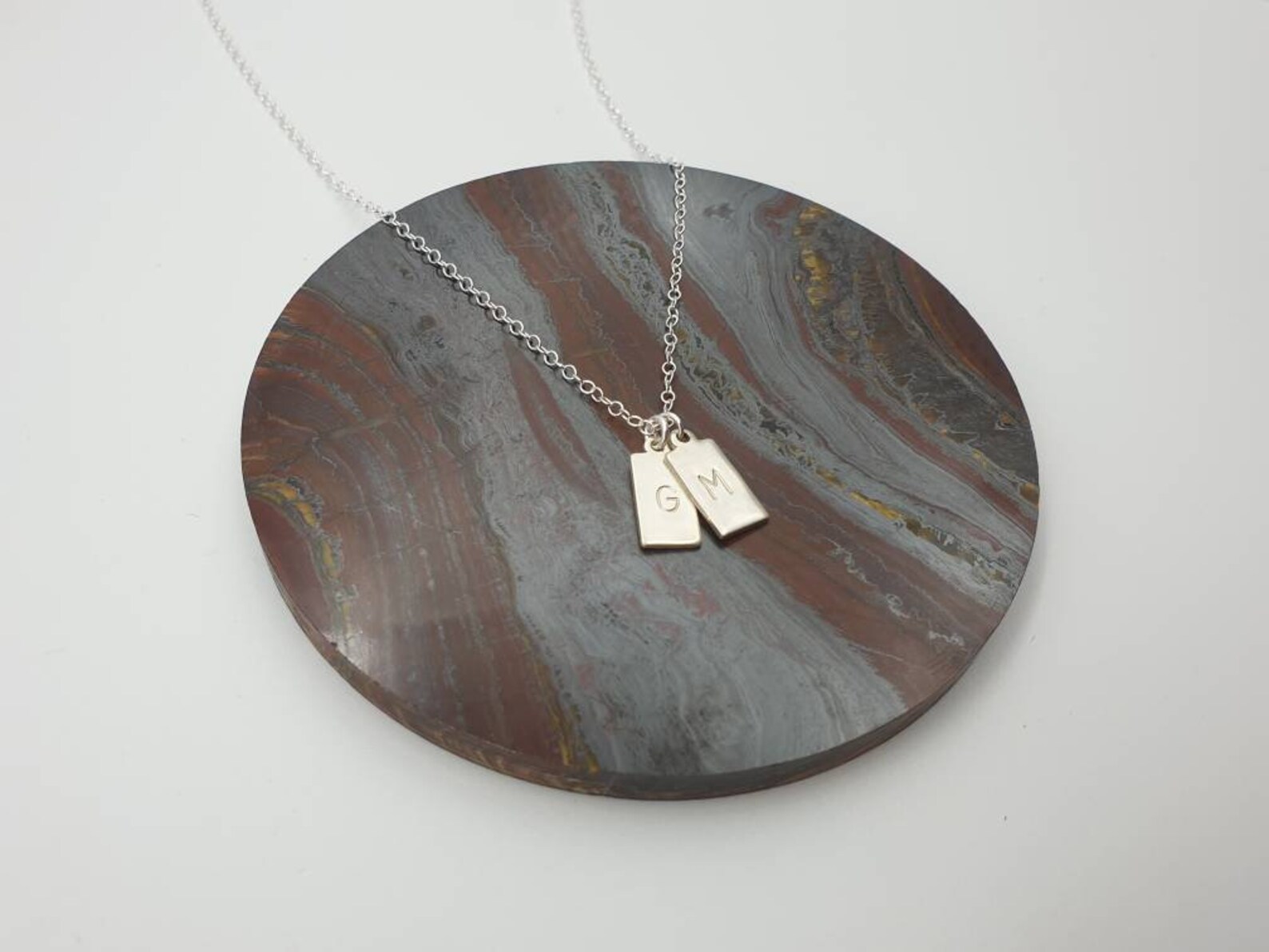 Personalised Rectangle Necklace Sterling Silver Small Silver - Etsy ...
