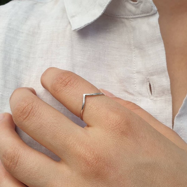 Chevron Stack Ring - Etsy