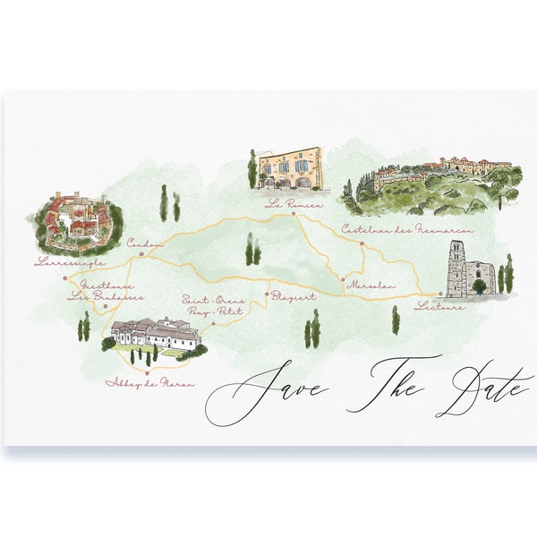 Wedding Location Map Invitation - Etsy