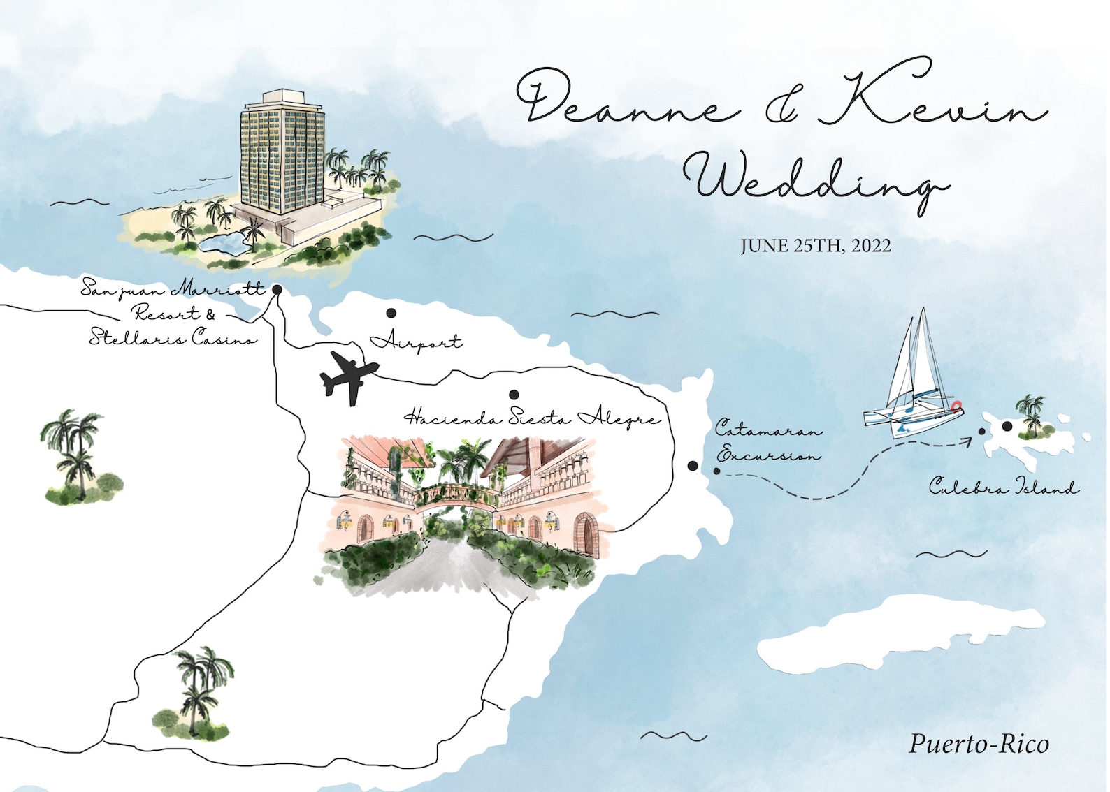 Watercolor Wedding Map, Hand Drawn Wedding Map, Bespoke Map - Etsy