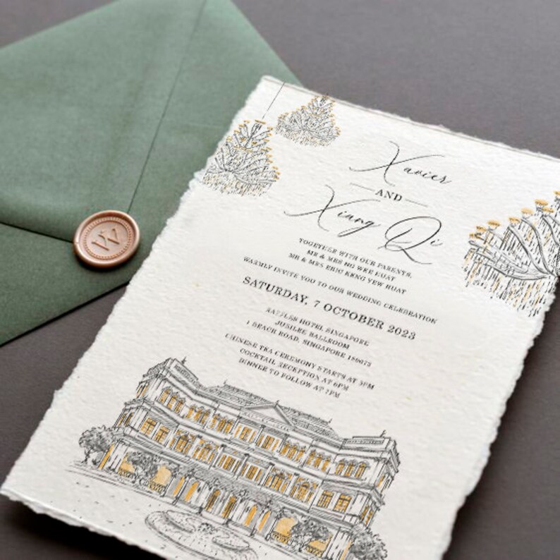 Hand Drawn Wedding Venue Illustration | Custom | Digital - Etsy