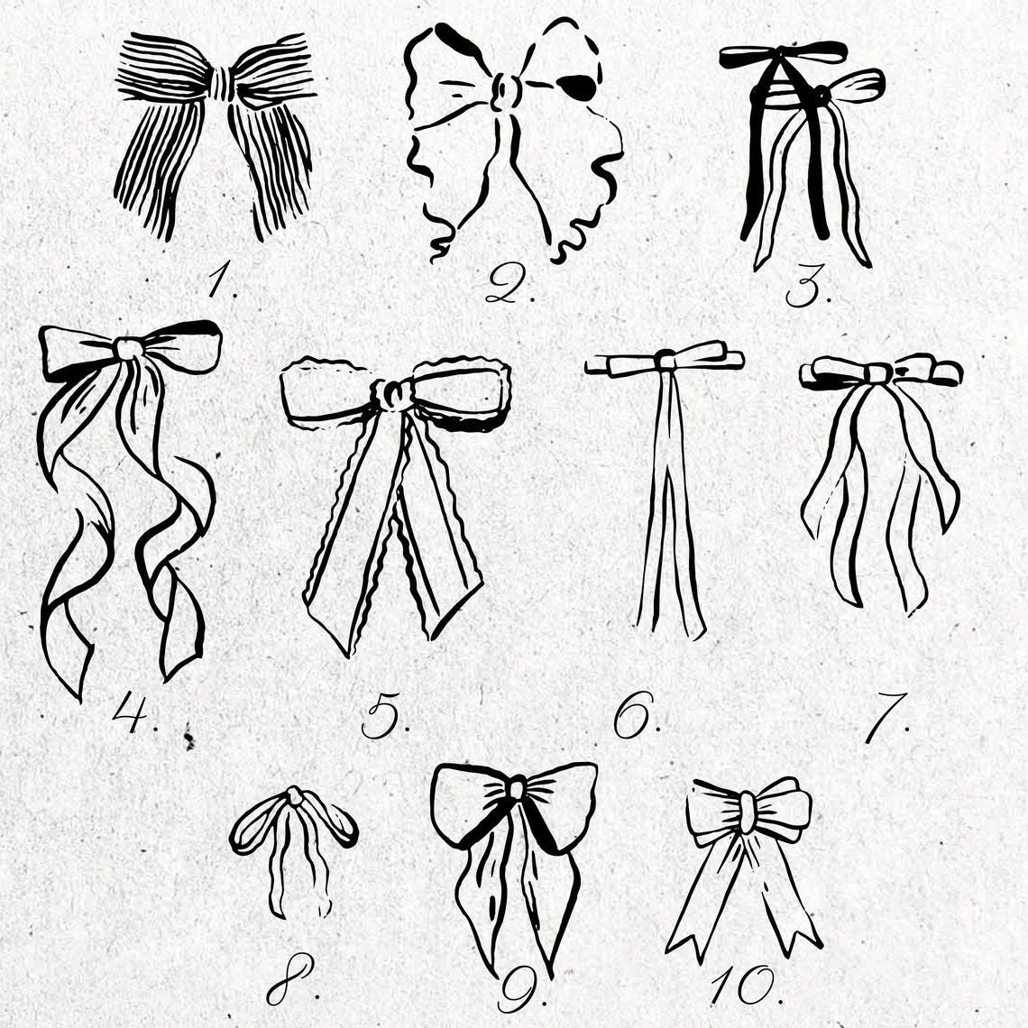 Hand Drawn Bow Ribbon Clipart, Whimsical Illustration (SVG, PNG) - Etsy