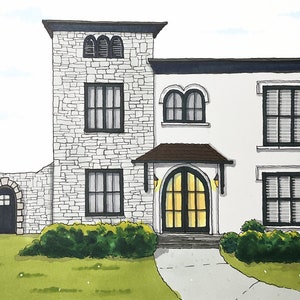 First Home Gift, Custom House Portrait. Pen and Ink. 100% Handmade - Etsy