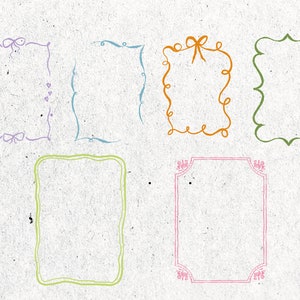 Hand Drawn Whimsical or Quirky Style Frames, SVG PNG Bundle, Editable ...