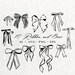 Hand Drawn Bow Ribbon Clipart, Whimsical Illustration (SVG, PNG) - Etsy