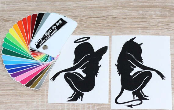 Angel and Devil Funny Car Sticker Window Wall Laptop Vinyl | Etsy
