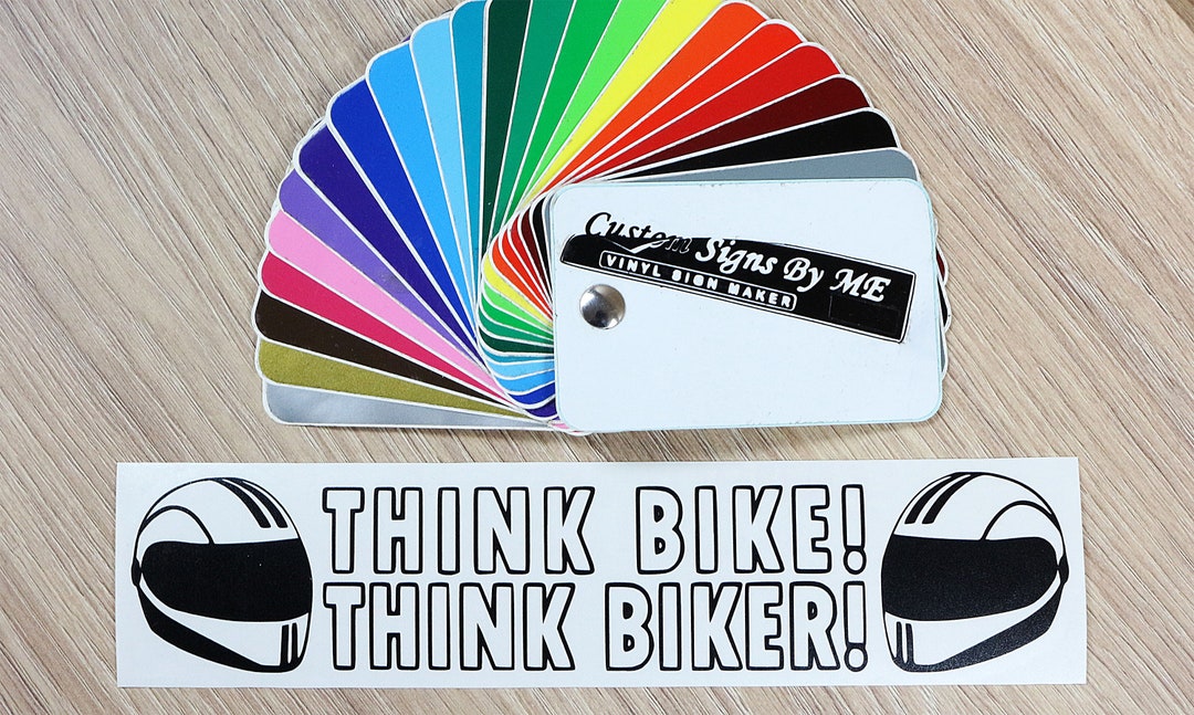 THINK BIKE With 2 Helmets Car Safety Sticker Vinyl Decal - Etsy