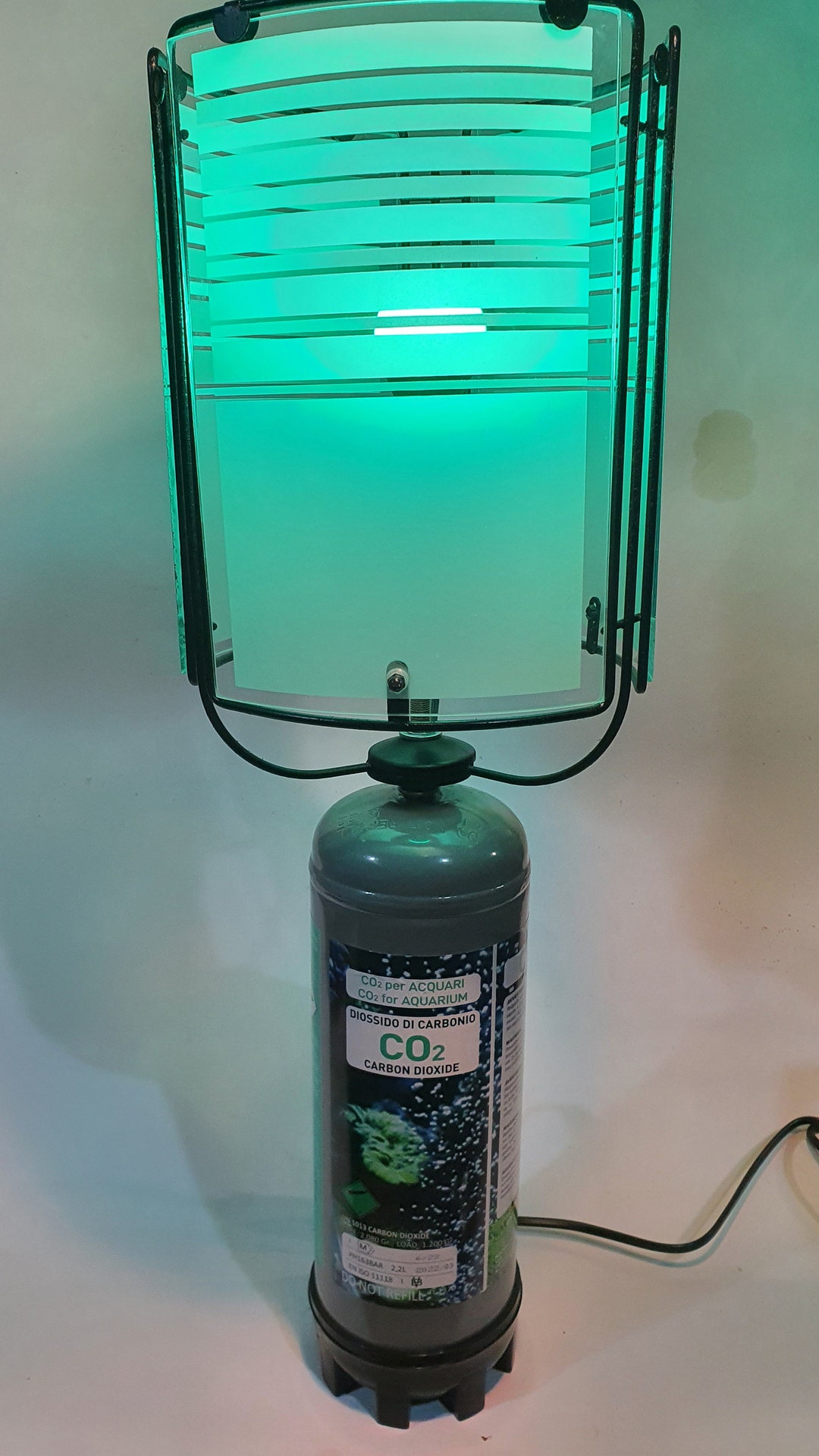 Handcrafted Lamp, Table Lamp, Cylinder Lamp, Co2 Lamp, Metal Lamp - Etsy